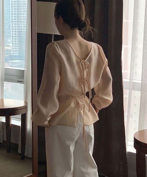 Girly Doll（ガーリードール）の「前後2way シアーリボンペプラムブラウス（Tシャツ/カットソー）」 - WEAR