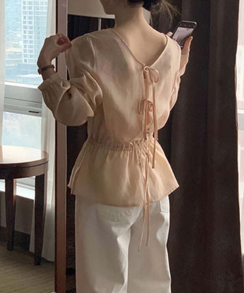 Girly Doll（ガーリードール）の「前後2way シアーリボンペプラムブラウス（Tシャツ/カットソー）」 - WEAR