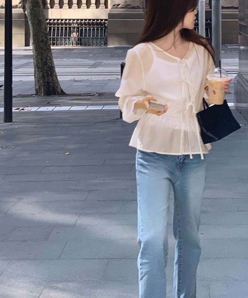 Girly Doll（ガーリードール）の「前後2way シアーリボンペプラムブラウス（Tシャツ/カットソー）」 - WEAR