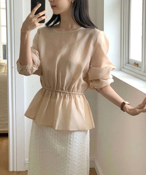 Girly Doll（ガーリードール）の「前後2way シアーリボンペプラムブラウス（Tシャツ/カットソー）」 - WEAR