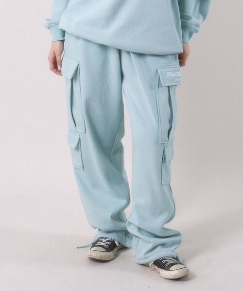 SEQUENZ（シークエンズ）の「【SEQUENZ】 UTILITY POCKET CARGO PANTS / ロゴ 刺繍 カーゴ ポケット スウェット パンツ ドローコード（スウェットパンツ ...