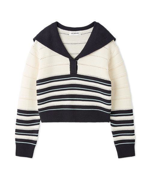 LILY BROWN（リリーブラウン）の「セーラーカラーニットトップス（ニット/セーター）」 - WEAR