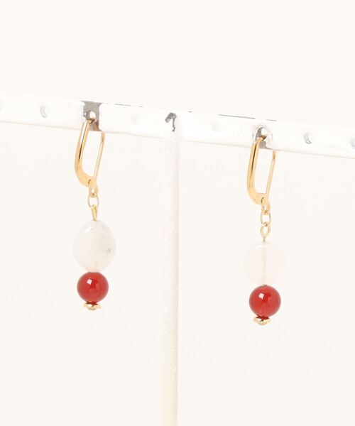 【rurururu】レッドアゲートとムーンストーンのフレンチフックピアス（ピアス（両耳用））｜tone（トーン）のファッション通販 ...