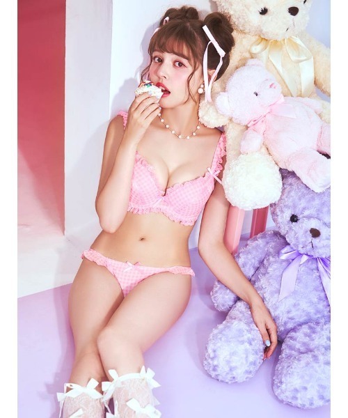 [DRW]ブラジャー ショーツ セット ドーリー ギンガムチェック ブラジャー & Tバック ショーツ（ブラ&ショーツ）｜darial（ダリアル）のファッション通販 - ZOZOTOWN