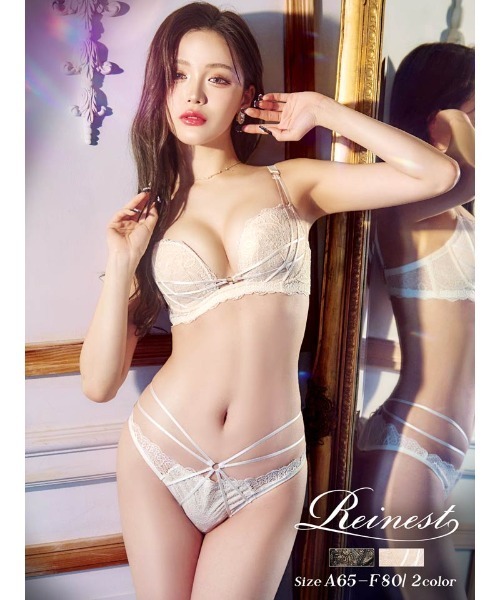 Reinest（レイネスト）の「レーシィ センシュアルコードブラジャー & バック透け フルバック ショーツ セット（ブラ&ショーツ）」 - WEAR