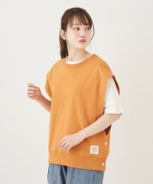 CUBE SUGAR（キューブシュガー）の「ミニ裏毛スウェットフレンチスリーブベスト（ベスト）」 - WEAR