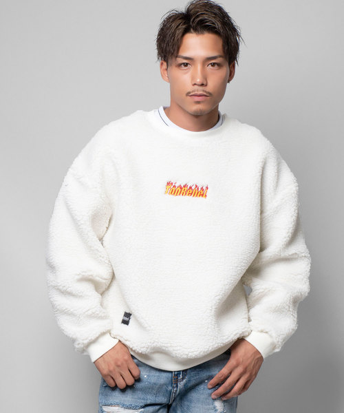RebeL（レベル）の「RebeL Fire Pattern Logo Boaトレーナー（スウェット）」 - WEAR