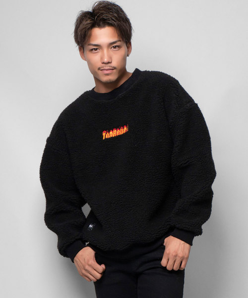 RebeL（レベル）の「RebeL Fire Pattern Logo Boaトレーナー（スウェット）」 - WEAR