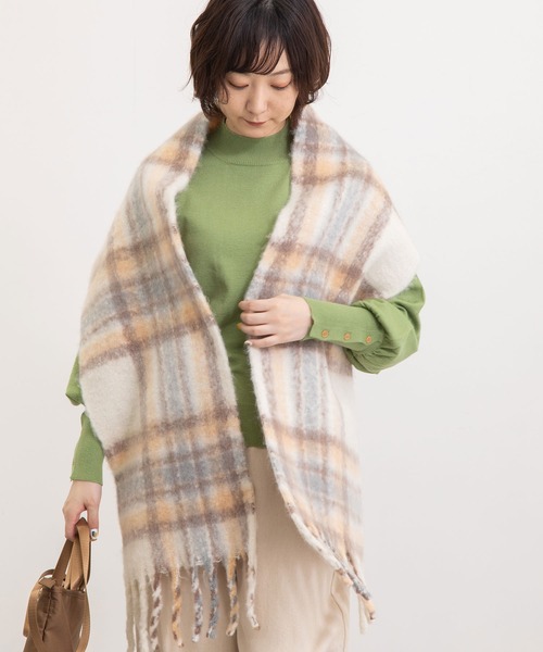 POU DOU DOU（プードゥドゥ）の「ビッグチェックブークレーマフラー（ストール/ショール）」 - WEAR