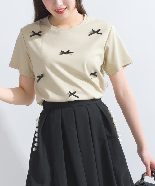 PICCIN（ピッチン）の「グログランリボンTシャツ（Tシャツ/カットソー）」 - WEAR