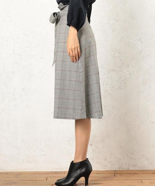 green label relaxing（グリーンレーベルリラクシング）の「KC グレンチェック タックフレア スカート （スカート）」 - WEAR