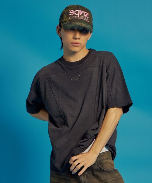 SEQUENZ（シークエンズ）の「【SEQUENZ（シークエンズ）】WASHED SPLASH S/S TEE / Tシャツ 半袖 クルーネック オーバーサイズ センターロゴ 刺繍（Tシャツ ...