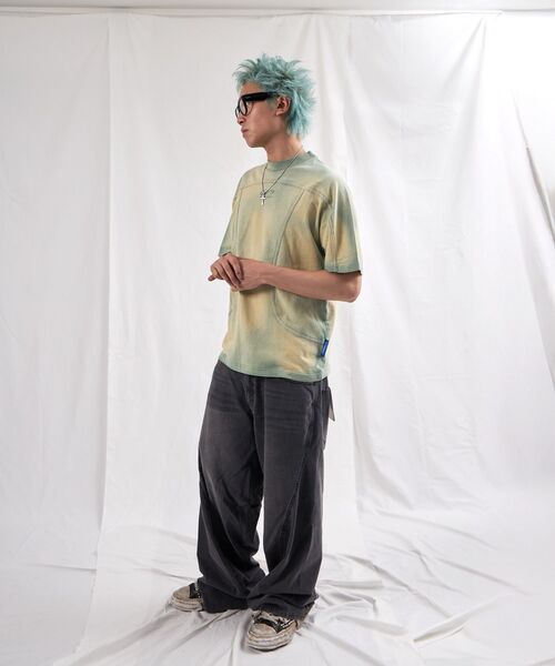 SEQUENZ（シークエンズ）の「【SEQUENZ（シークエンズ）】WASHED SPLASH S/S TEE / Tシャツ 半袖 クルーネック オーバーサイズ センターロゴ 刺繍（Tシャツ ...