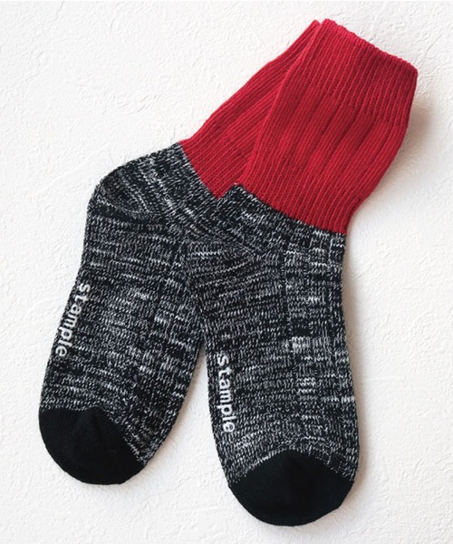 stample（スタンプル）の「ｽﾗﾌﾞｽｳｨｯﾁ ﾘﾌﾞ ｸﾙｰｿｯｸｽ 【3足セット】（ソックス/靴下）」 - WEAR
