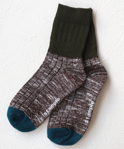 stample（スタンプル）の「ｽﾗﾌﾞｽｳｨｯﾁ ﾘﾌﾞ ｸﾙｰｿｯｸｽ 【3足セット】（ソックス/靴下）」 - WEAR