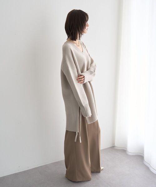 セール】Vネックドロストデザインニット（ニット/セーター）｜Editt by