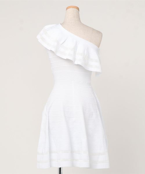 Ted Baker（テッドベーカー）の「STREENA ワンショルダー ミニドレス (ホワイト)（ドレス）」 - WEAR