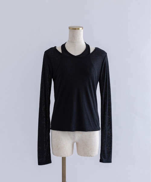 EN NEUME（エンノイム）の「Faux Layer Sheer Ribbed Top（Tシャツ/カットソー）」 - WEAR