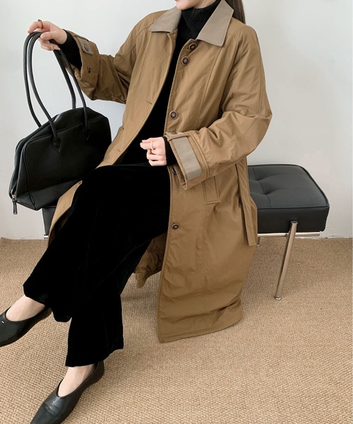 セール】DECADE CLASSIC 襟切り替えロングダウンジャケット（ダウン