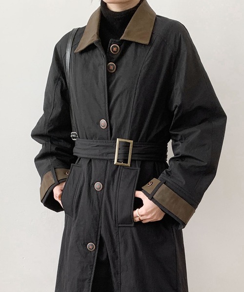 セール】DECADE CLASSIC 襟切り替えロングダウンジャケット（ダウン