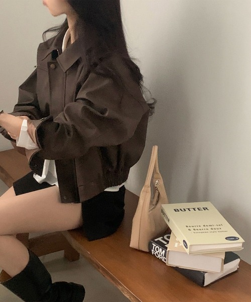 Aelina（エリナ）の「襟付きPUジャケット（ブルゾン）」 - WEAR