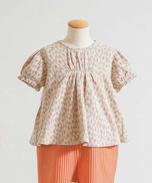 【セール】【Hoppetta】flower ギャザー半袖Tシャツ 80cm・90cm・100cm（Tシャツ/カットソー）｜Hoppetta（ホッペッタ）のファッション通販 - ZOZOTOWN