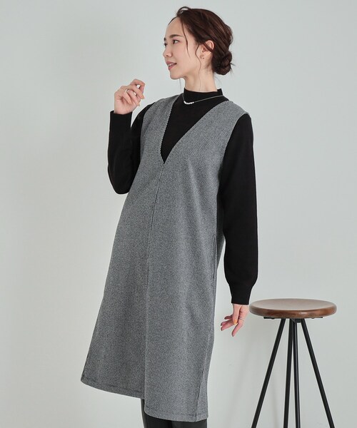 【セール】大人上品な ウール調Vネックジャンドレ（ワンピース）｜SHOO・LA・RUE（シューラルー）のファッション通販 - ZOZOTOWN