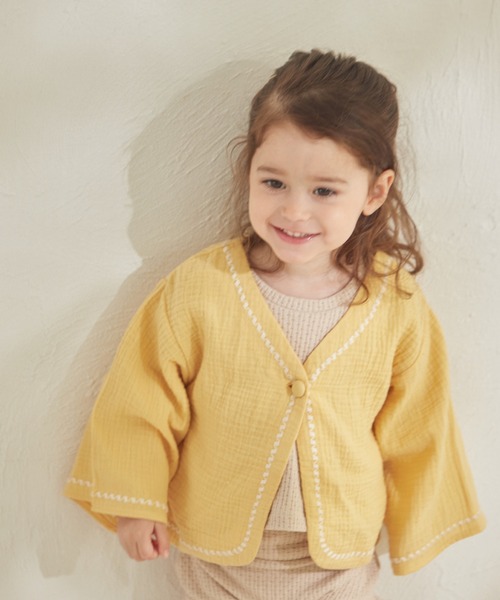 sea and shells（シーアンドシェルズ）の「【sea and shells】配色ステッチ ダブルガーゼ カーディガン（その他ベビー ...