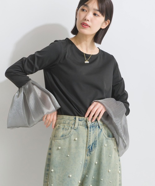 PICCIN（ピッチン）の「【WEB限定】ロングスリーブ 異素材カフス 長袖カットソー（Tシャツ/カットソー）」 - WEAR