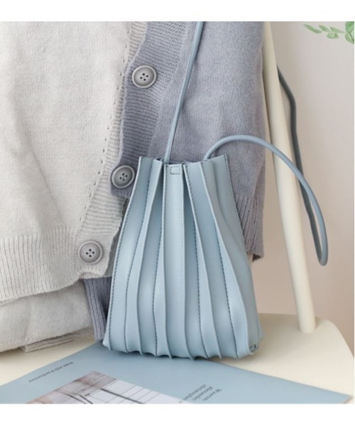 SETUP7（セットアップセブン）の「【SETUP7】プリーツPUレザーミニショルダー巾着 KNF（ショルダーバッグ）」 - WEAR