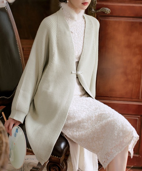 ELCY（エルシー）の「【ELCY】チャイナ風ロングニットカーディガン（ニット/セーター）」 - WEAR