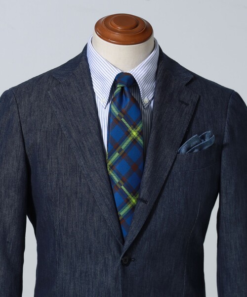 BEAMS F（ビームスエフ）の「BEAMS F / ADAMLEY チェック柄 プリント ネクタイ（ネクタイ）」 - WEAR