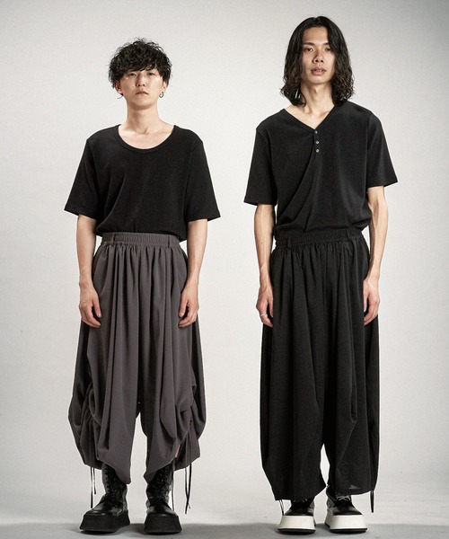 セール】【NO ID.】Squid Gather Baggy Trousers / Squid ギャザー