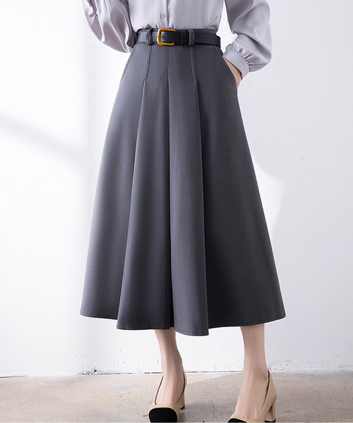 AMAJI（アマジ）の「ミモレ丈タックスカート（スカート）」 - WEAR