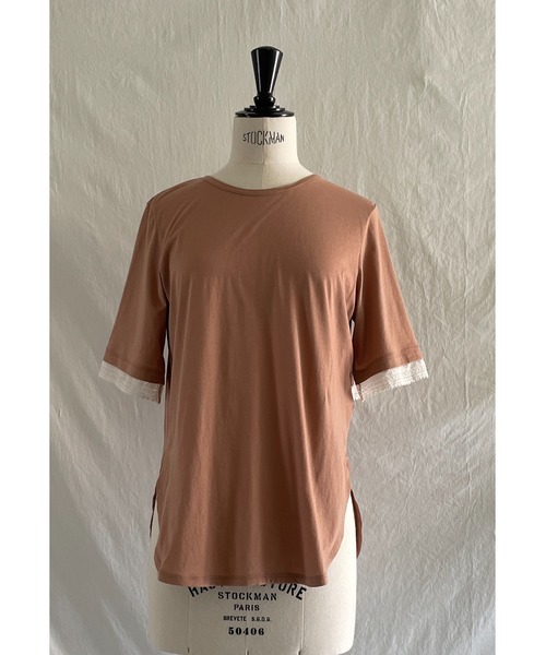 Heriter（エリテ）の「袖口レース Tシャツ（Tシャツ/カットソー）」 - WEAR