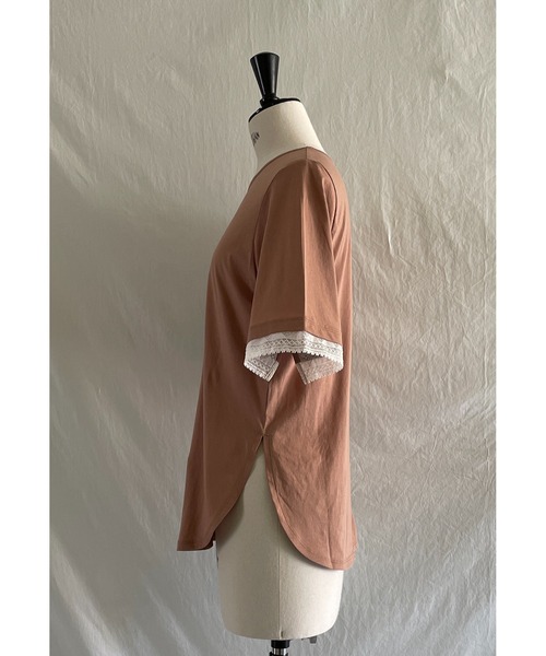 Heriter（エリテ）の「袖口レース Tシャツ（Tシャツ/カットソー）」 - WEAR