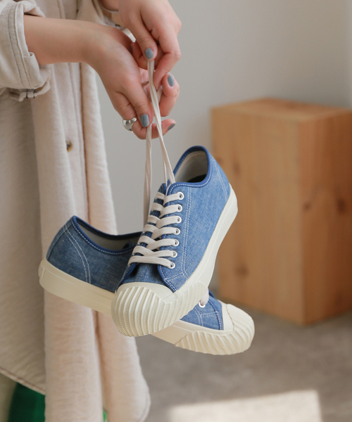 B.C STOCK（ベーセーストック）の「【Amber Wall / アンバーウォール】DANRO LOW DENIM（スニーカー）」 - WEAR