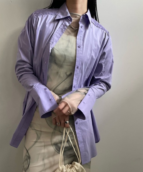 AMERI（アメリ）の「SHIRRING SHOULDER OVER SHIRT（シャツ/ブラウス）」 - WEAR