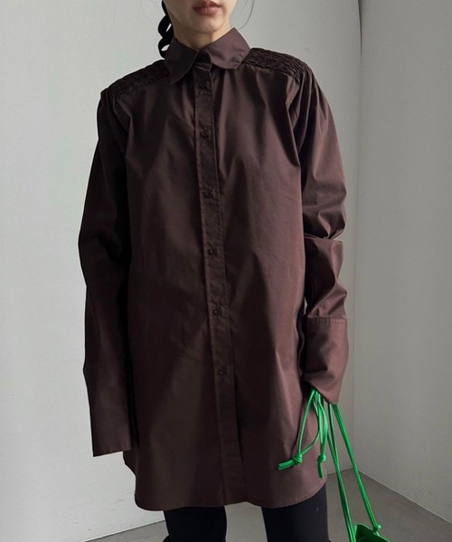 AMERI（アメリ）の「SHIRRING SHOULDER OVER SHIRT（シャツ/ブラウス）」 - WEAR