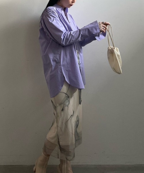 AMERI（アメリ）の「SHIRRING SHOULDER OVER SHIRT（シャツ/ブラウス）」 - WEAR