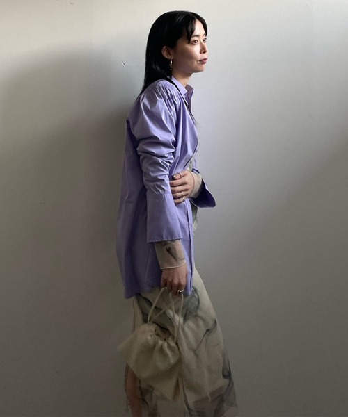 AMERI（アメリ）の「SHIRRING SHOULDER OVER SHIRT（シャツ/ブラウス）」 - WEAR