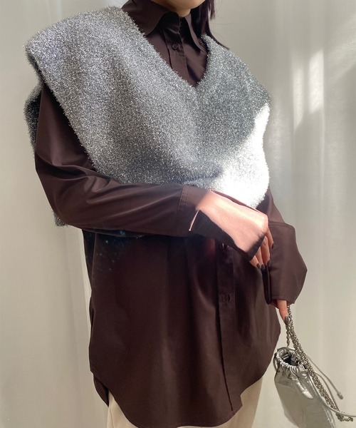 AMERI（アメリ）の「SHIRRING SHOULDER OVER SHIRT（シャツ/ブラウス）」 - WEAR