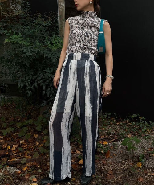 AMERI（アメリ）の「GEOMETRIC PATTERN SHIRRING TOP（ニット/セーター）」 - WEAR