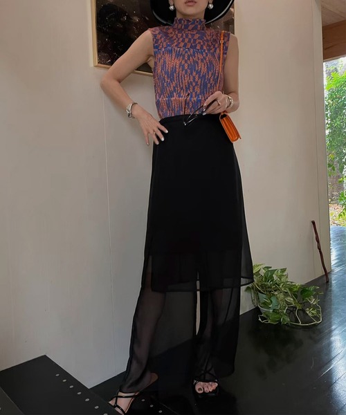 AMERI（アメリ）の「GEOMETRIC PATTERN SHIRRING TOP（ニット/セーター）」 - WEAR