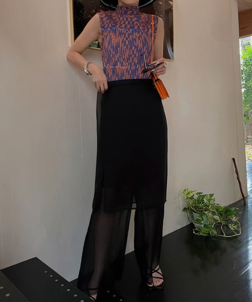 AMERI（アメリ）の「GEOMETRIC PATTERN SHIRRING TOP（ニット/セーター）」 - WEAR