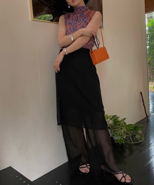 AMERI（アメリ）の「GEOMETRIC PATTERN SHIRRING TOP（ニット/セーター）」 - WEAR