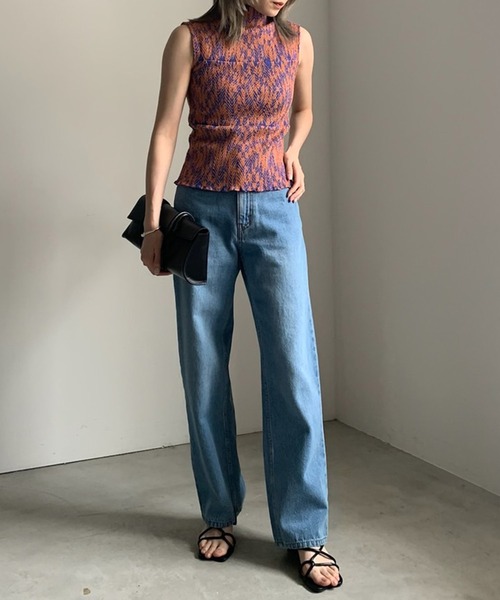 AMERI（アメリ）の「GEOMETRIC PATTERN SHIRRING TOP（ニット/セーター）」 - WEAR