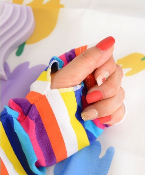 VIBGYOR Women（ヴィブジョー ウィメン）の「【urge select】ボーダーデザイン アームウォーマー【UV対策/冷房対策 ...