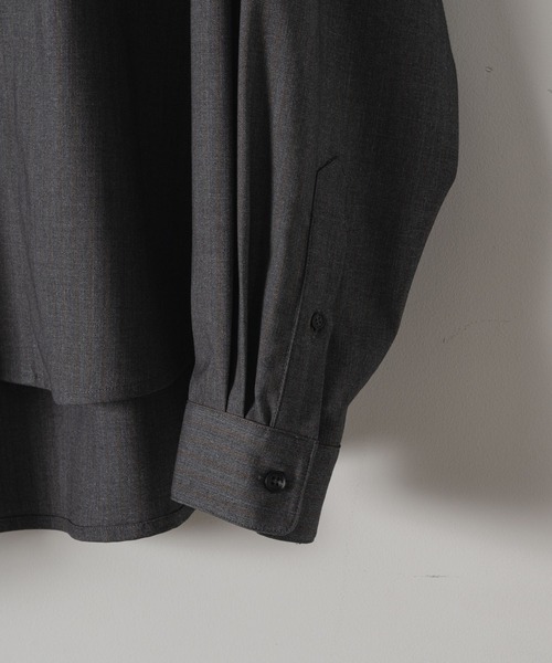 CASPER JOHN（キャスパージョン）の「Shadow stripe band collar shirts/シャドーストライプバンドカラー ...