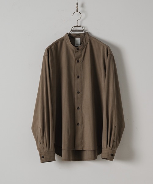 CASPER JOHN（キャスパージョン）の「Shadow stripe band collar shirts/シャドーストライプバンドカラー ...